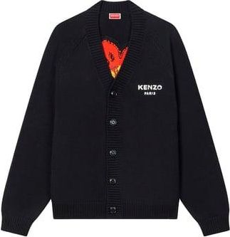 Kenzo Cardigan en laine m&eacute;lang&eacute;
