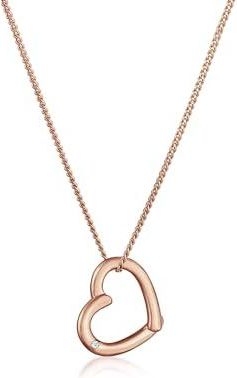 DIAMORE Elli DIAMONDS Collier Femmes Pendentif Coeur Amour Élégant avec Diamant (0.015ct.) en Argent 925 Sterling
