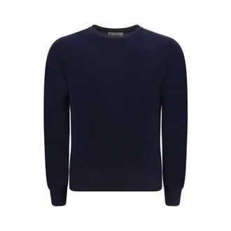 Brunello Cucinelli Homme, Pulls, Bleu, Taille: 3XL Pull ras du cou en cachemire