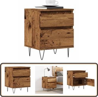 vidaXL Nachttisch Altholz-Optik 40x35x50 cm Holzwerkstoff - Vidaxl