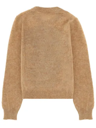 Ganni Printed Alpaca Wool Blend Sweater - Beige