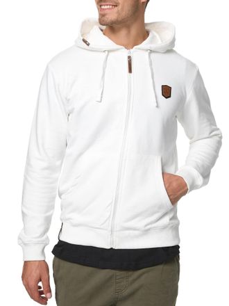 Indicode Herren Braidwood Kapuzensweatjacke | Hoodie Kapuzenpullover Pullover für Männer Offwhite, XXL