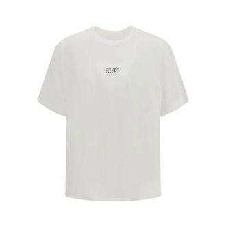 Maison Margiela Homme, Tops, Blanc, Taille: S T-Shirt Ras du Cou en Coton