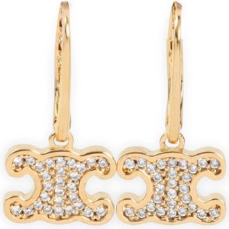 Celine Triomphe Strass Ohrringe - - Accessories - Damen - Gelb - ONE SIZE