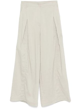 Low Classic pantalon palazzo à design plissé - Vert