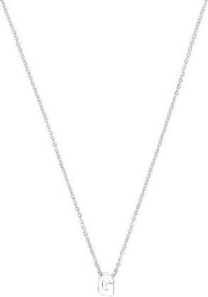 Luxenter Collier Alphabet finition argent - Lettre G, Mediano, M&eacute;tal, Sans pierre pr&eacute;cieuse