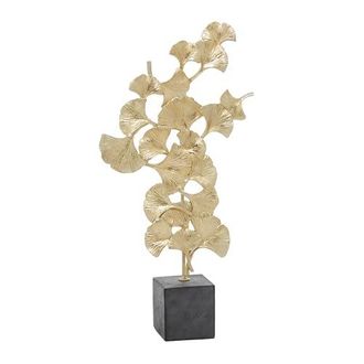 Deco 79 Moderne Gingko-Blatt-Skulptur, goldfarben, Polyresin, 50,8 x 25,4 x 7,6 cm