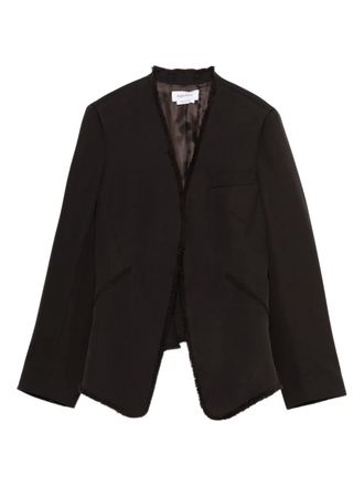 Alexander McQueen veste de tailleur à bords francs - Marron