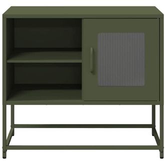 vidaXL Meuble tv vert olive 68x39x60,5 cm acier - Vidaxl