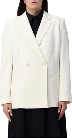 Theory Femme, Vestes, Beige, Taille: 36 FR Blazer croisé à revers cranté