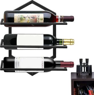 Generico Weinhalter, schwebende Regale aus Eisen, Vintage, platzsparend, Wandregal f&uuml;r Wein, f&uuml;r K&uuml;che, Esszimmer, Bar, Wohnzimmer, Schrank, Speisekammer