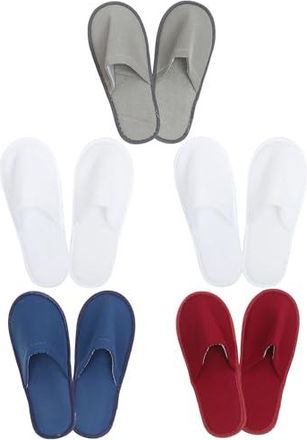 Healifty Toyvian Pantoufles Jetables Multicolores pour H&ocirc;tel et Maison Semelle Antid&eacute;rapante en EVA Tissu Bross&eacute; Souple Lot de 5 Paires L&eacute;g&egrave;res et Confortables