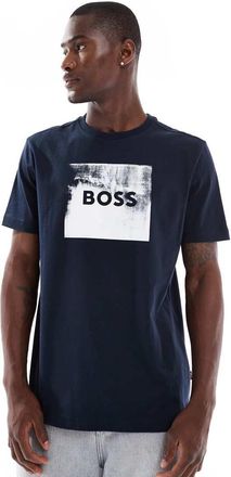 Boss Orange by Hugo Boss T-Shirt in Marineblau mit Print auf der Brust