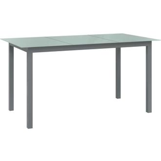 vidaXL Vidaxl - Table de jardin Gris clair 150x90x74 cm Aluminium et verre
