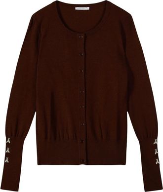 Patrizia Pepe Cardigan en laine - Femme - Pulls - Brun - Taille: 40 FR