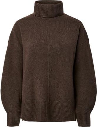 Pieces Pcmalou Noos BC Pull &agrave; col roul&eacute;, Hot Fudge, L