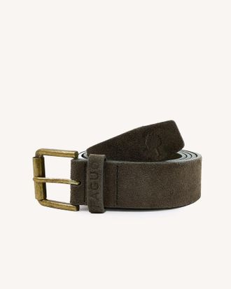 Faguo Ceinture en cuir kaki et boucle dor&eacute;e
