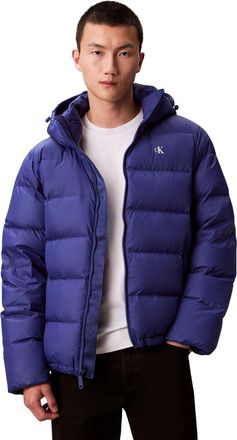 Calvin Klein Herren Pufferjacke Nylon Zip Off mit Kapuze, Blau (Bellwether Blue), XXL