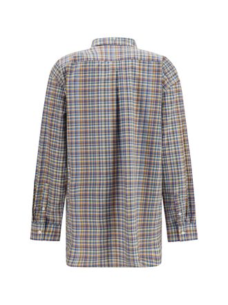Toteme Womens Cotton Shirt Blue-Orange Blue/orange