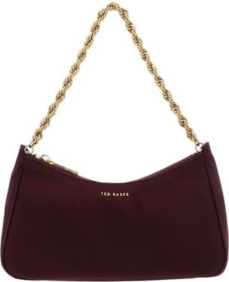 Ted Baker sac &agrave; &eacute;paule sac &agrave; main Agnise Chain Detail Satin Shoulder Bag Wine bordeaux