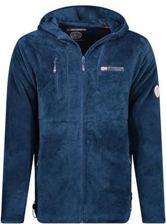 Geographical Norway Upload Men - Polaire Epaisse Homme Chaude Fermeture Zip - Veste Sweats Hiver Chaud Hommes Doux - Sweat Doublure Longues Manches - Automne Hiver (Marin