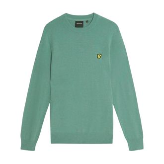 Lyle & Scott Cotton Merino Rundhals-Pullover - - Knitwear - Herren - Gr&uuml;n - L