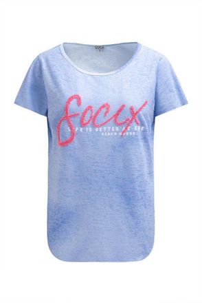 soccx Rundhalsshirt mit Ausbrenner-Effekten