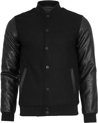 Urban Classics Homme Oldschool College Tb201 Slim Fit Jacket, Noir (Blk/Blk 00017), M EU