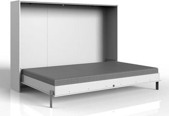 PEGANE Lit escamotable horizontal coloris blanc - Longueur 212 x Hauteur 154 x Profondeur 43-167 cm Pegane