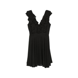 Hanita Kurzes Kleid mit R&uuml;schen und Tr&auml;gern - - Dresses - Damen - Schwarzk - M