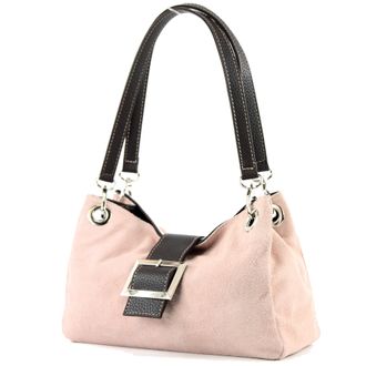 modamoda.de TL02 - ital Kleine Henkeltasche aus Wildleder, Farbe:Rosabeige2021