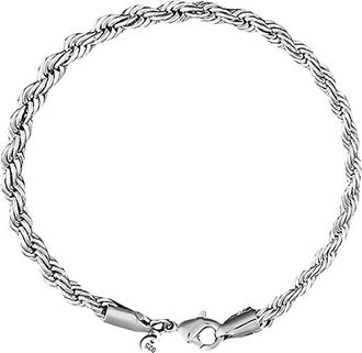 Generic Bracelet torsad&eacute; pour Femme, Argent Sterling, Bracelet &agrave; Breloques Manchette Fermoir Bijoux de f&ecirc;te, Cadeaux pour Femmes Filles &eacute;pouse Petite Amie, Si