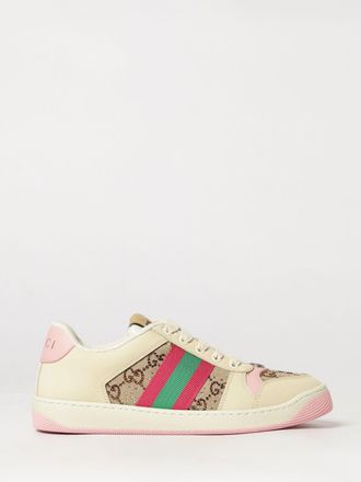 Gucci Baskets basses Screener en cuir et coton &agrave; monogramme GG jacquard