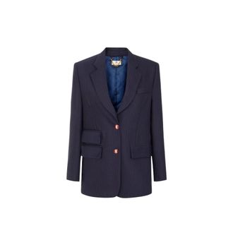 Elisabetta Franchi Damen, Jacken, Blau, XSGr&ouml;&szlig;e