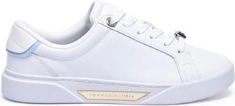 Tommy Hilfiger Femme, Chaussures, Blanc, Taille: 35 EU Golden HW Court