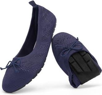 Dream Pairs Ballerines Femme Légères Chaussures Plates pour Femmes Confortable Respirant Pliable,Size 41.5,Marine,DWUMFA2502