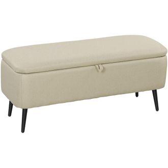 HOMCOM Banc de rangement - Tissu 100% polyester - 101x38.5x44.5cm - Beige