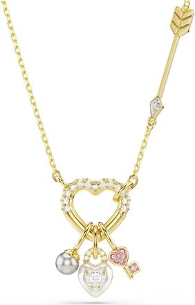 Swarovski Idyllia Anh&auml;nger, Verschiedene Schliffe, Herz, Schl&uuml;ssel, Rosa, Goldlegierungsschicht