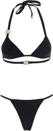 Dolce & Gabbana Femme, Maillots de bain, Noir, Taille: 42 FR Triangle bikini with logo