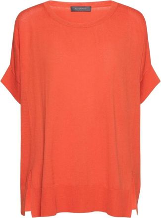 Elena Miro Femme, Pulls, Orange, Taille: 40 FR Maglia in filato di cotone e modal