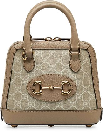 Gucci Hobo Bags - Mini GG Supreme Horsebit 1955 Satchel - Gr. unisize - in Braun - f&uuml;r Damen