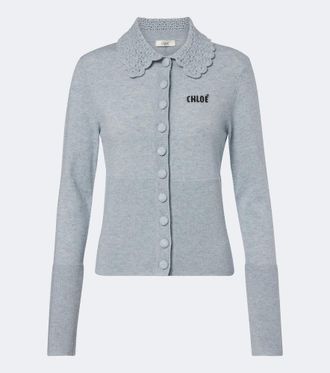 Chlo&eacute; Chlo&eacute; Cardigan aus Wolle aus H&auml;kelstrick