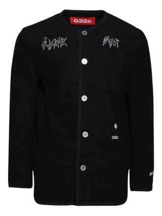 032c veste Ghost Writer à broderies - Noir