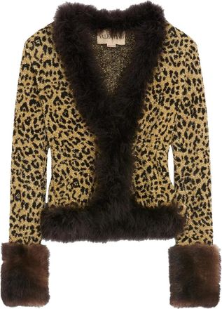 Valentino Garavani Cardigan mit Animal-Print - Gelb
