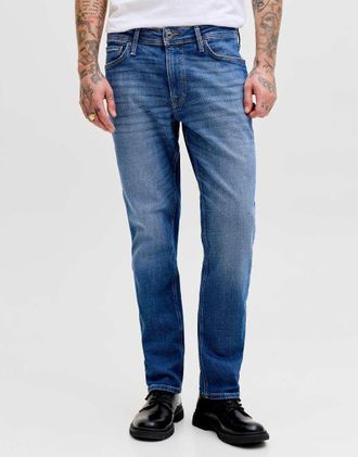 Jack & Jones Clark jean mi-haut d&eacute;lav&eacute; en denim bleu