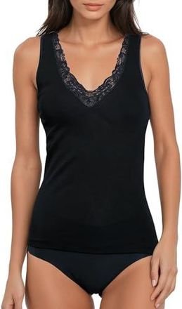 EGi Débardeur de luxe en laine mérinos et soie Fabriqué en Italie. - Noir - Taille S