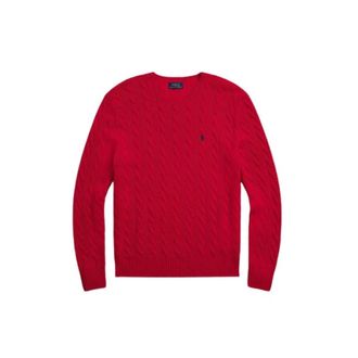 Polo Ralph Lauren Dunkelgr&uuml;ner Rundhals-Pullover aus Wolle und Kaschmir - - Knitwear - Herren - Rot - L