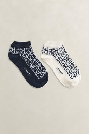 GANT Damen 2er-Pack Monogram Socken (39-41) EVENING Blau