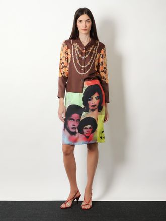 Versace Womens Shirt Silk Brown
