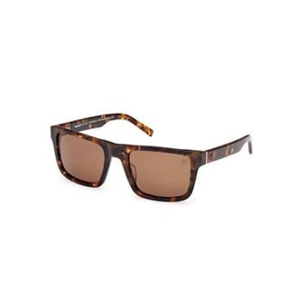 Timberland Homme, Accessoires, Brun, Taille: 55 MM Lunettes de soleil polarisées style carré Havana